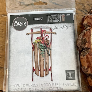 DISCONTINUED Vintage Sled Thinlits Die Set Tim Holtz & Sizzix Holiday 666339 - Etsy