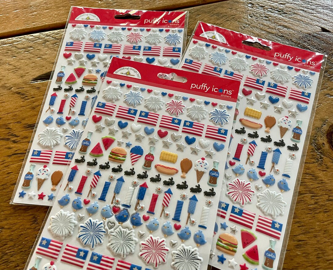 Icons Hometown USA Puffy Stickers Doodlebug Design 5A0026V5 - Etsy