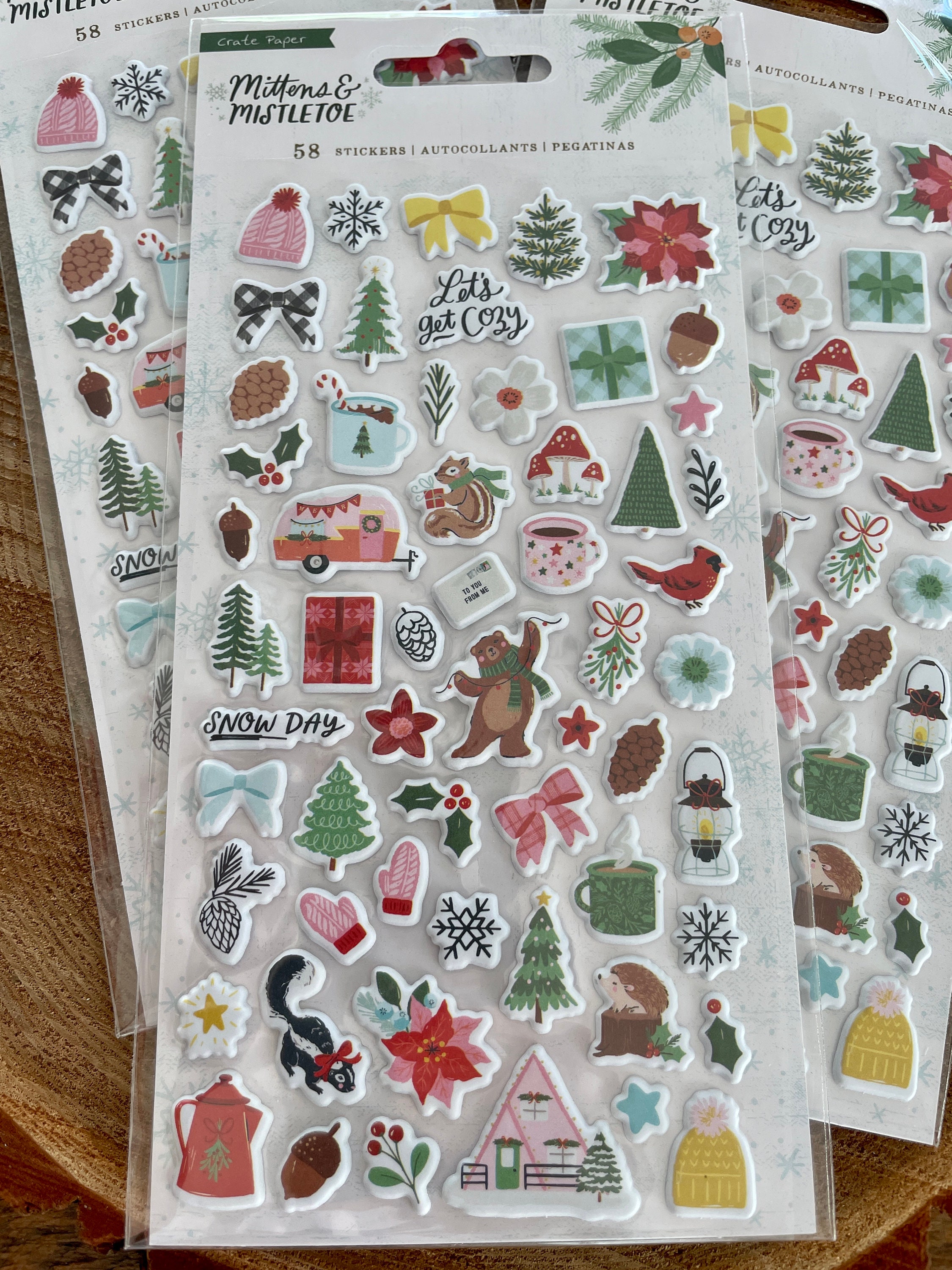 Mittens & Mistletoe Puffy Stickers Crate Paper Holiday 2022 - Etsy