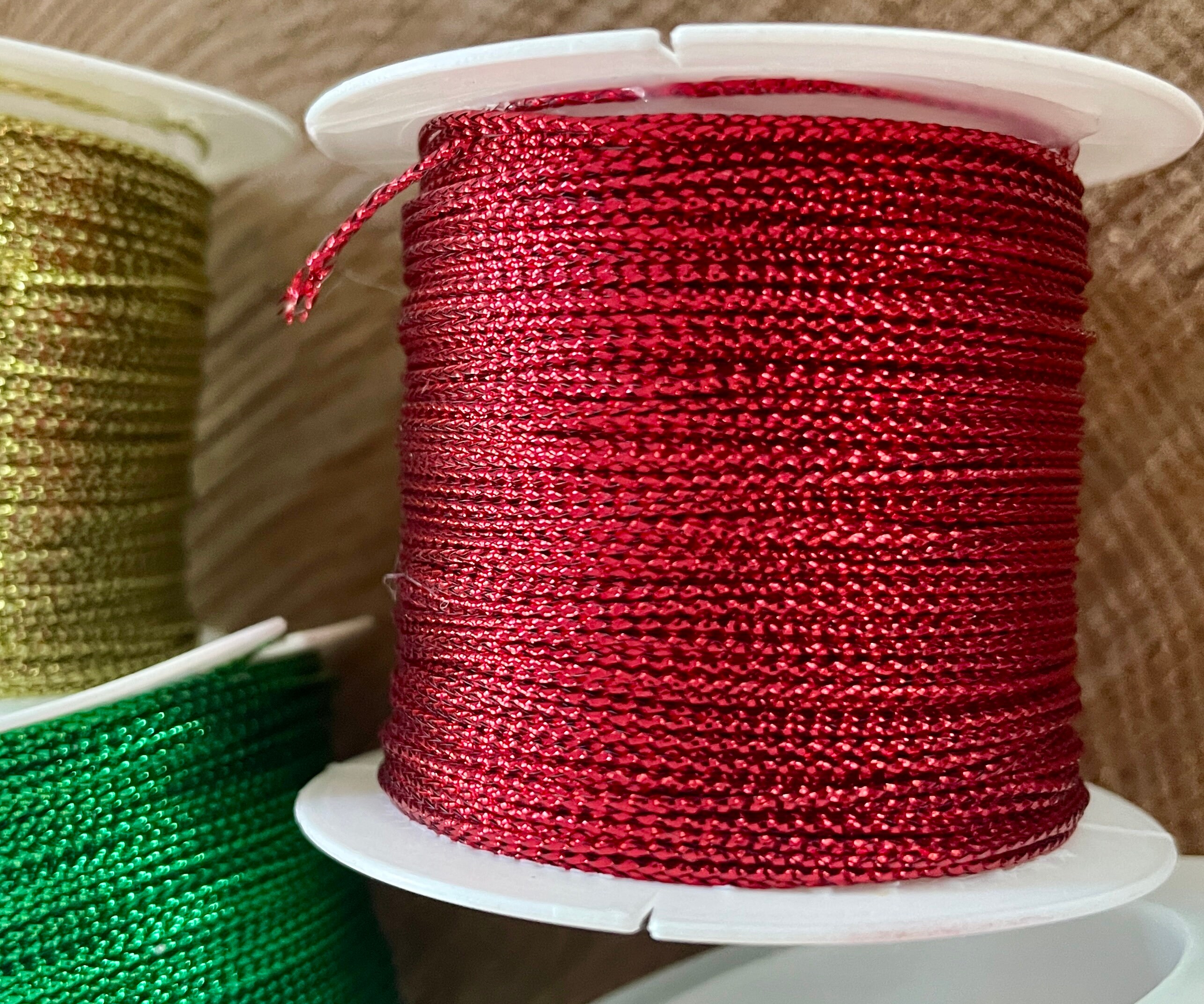 Thin Metallic Ornament Cording Gold Red Green Silver - Etsy