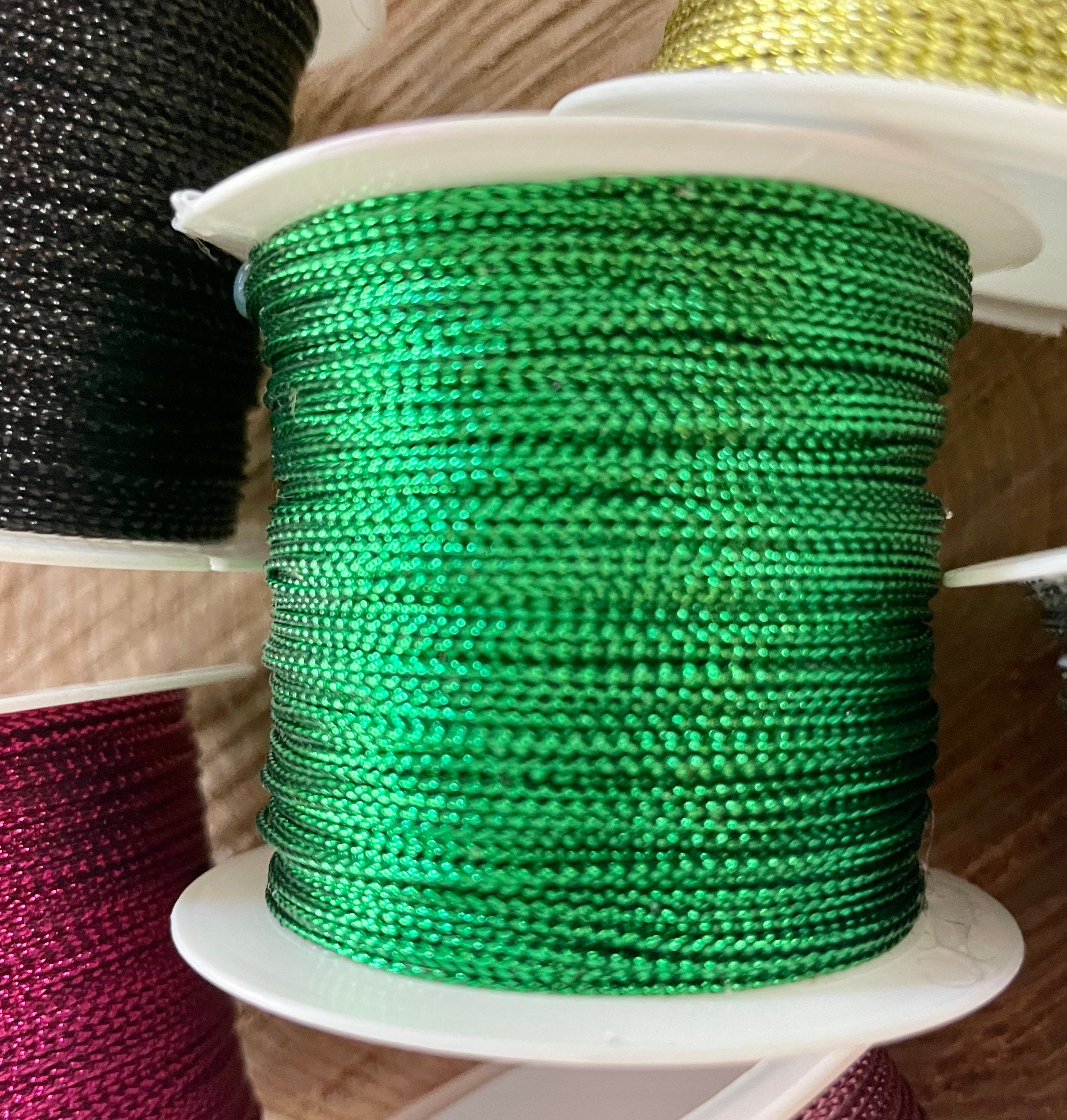 Thin Metallic Ornament Cording Gold Red Green Silver - Etsy