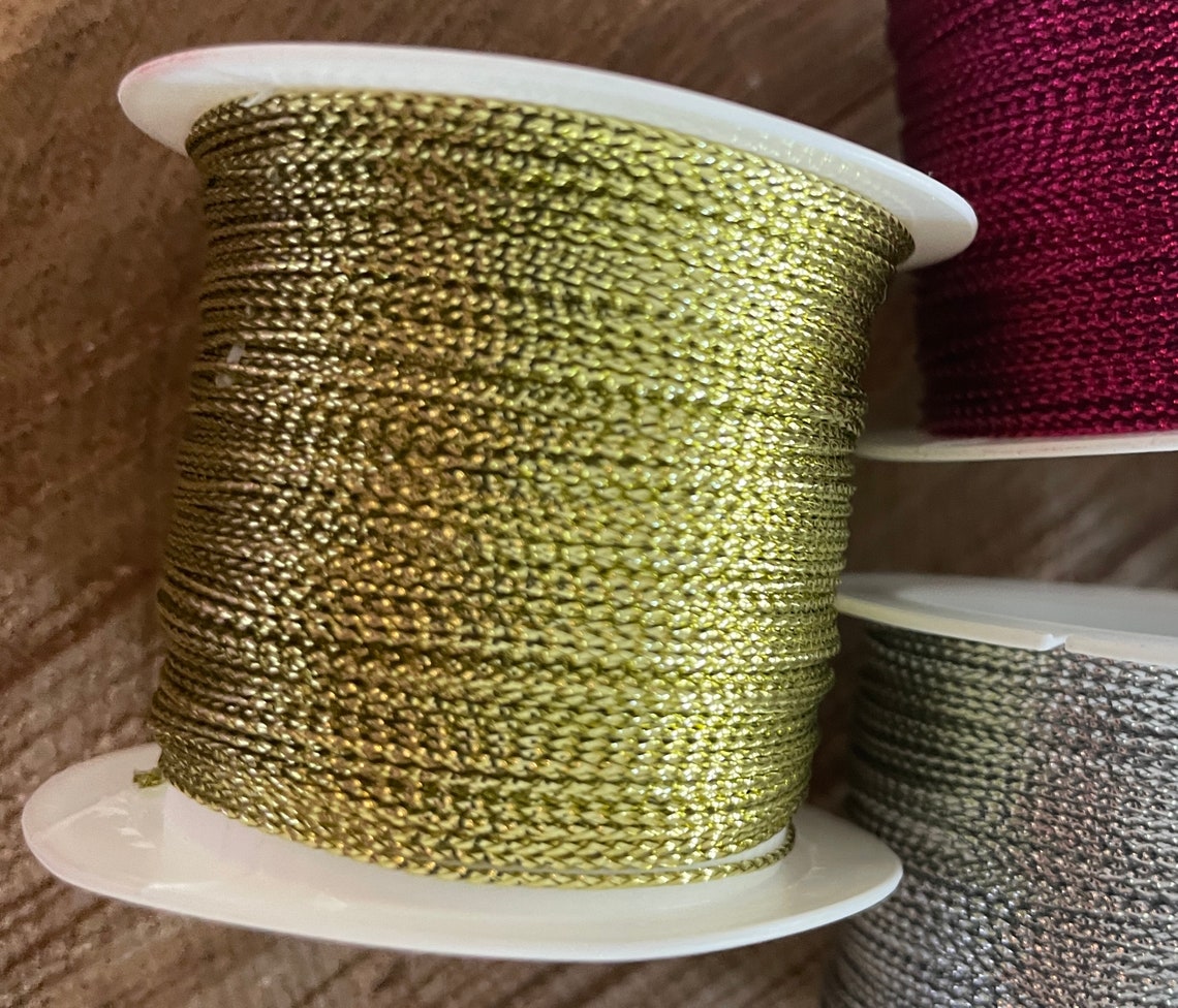 Thin Metallic Ornament Cording Gold Red Green Silver - Etsy