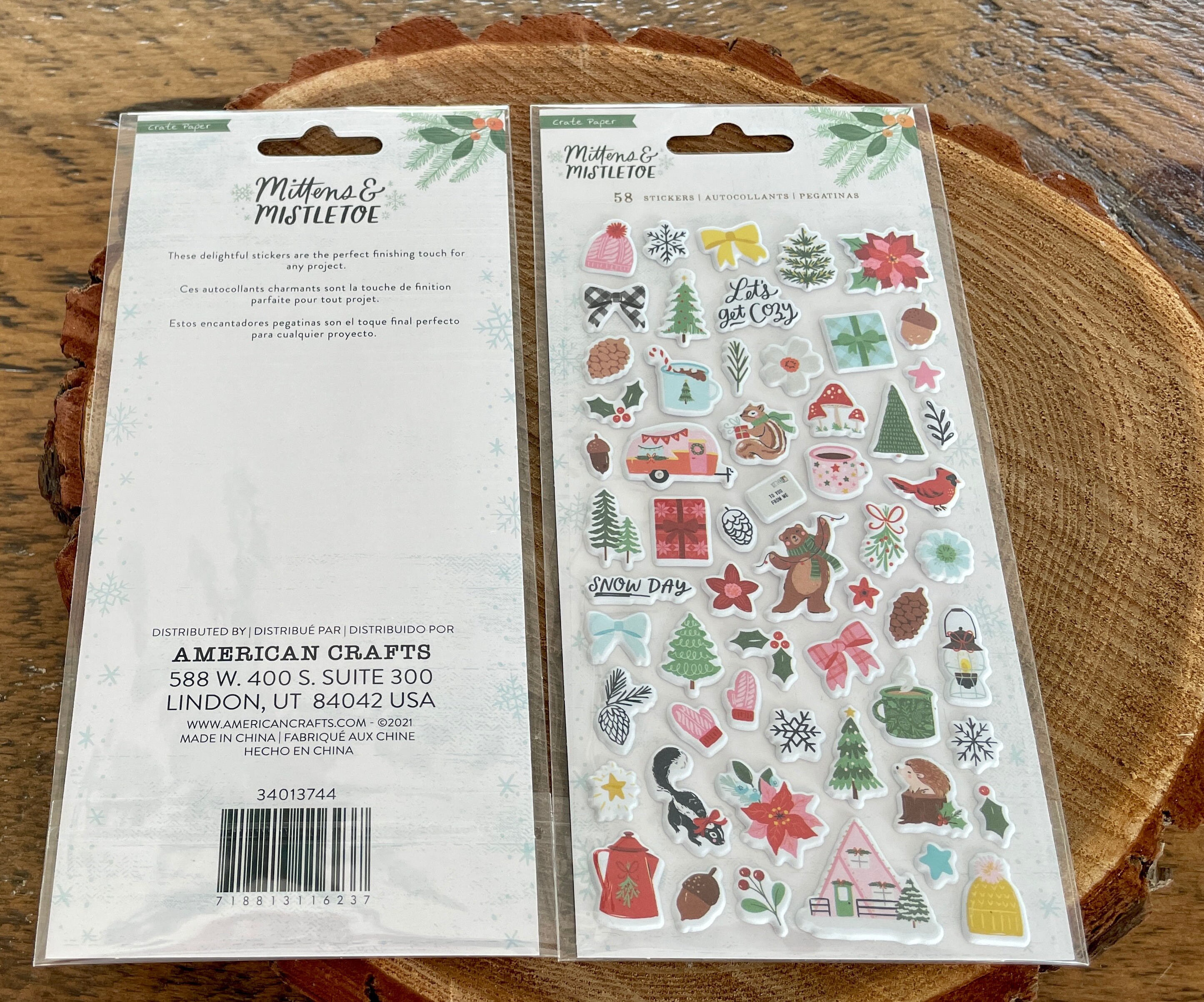 Mittens & Mistletoe Puffy Stickers Crate Paper Holiday 2022 - Etsy