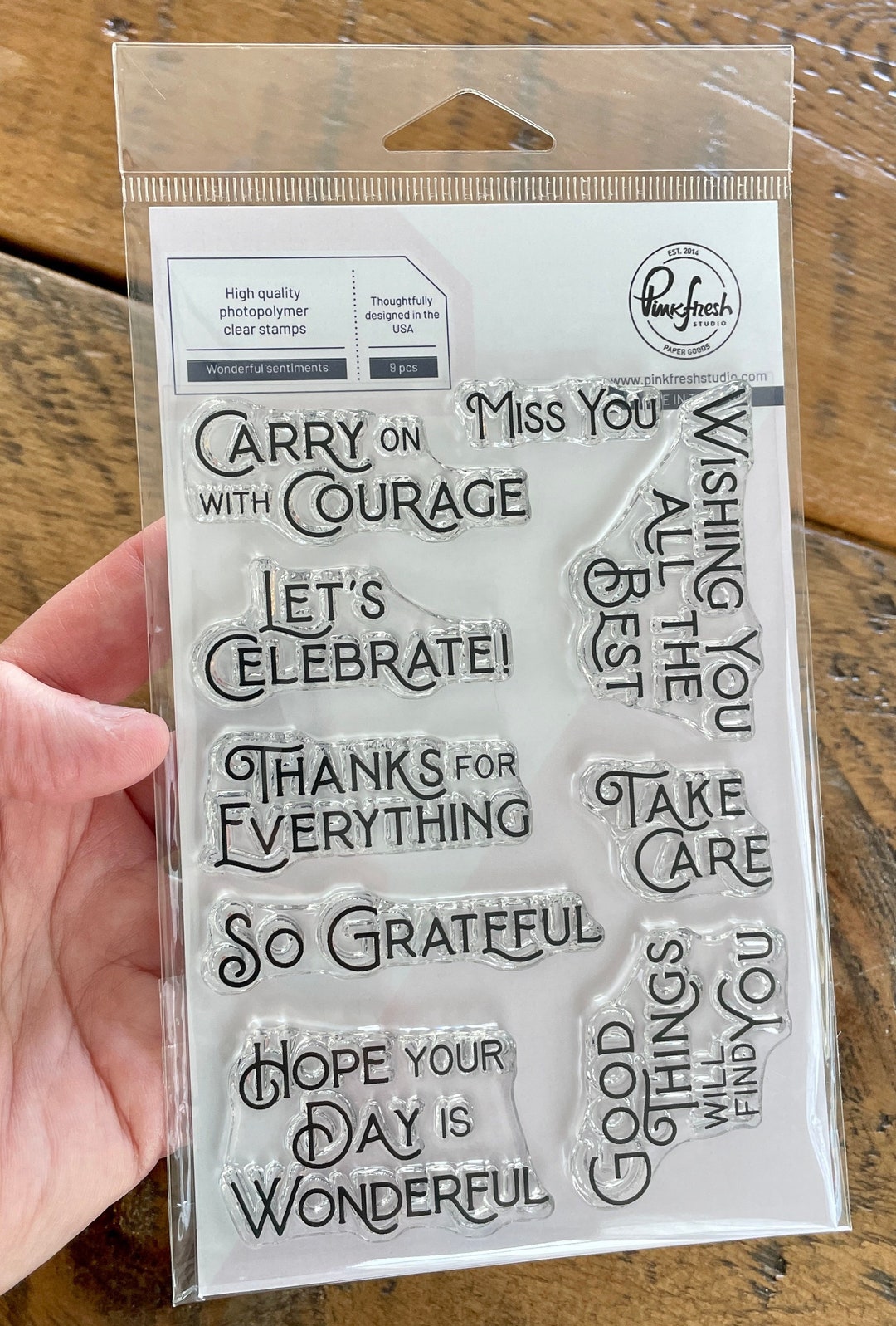 Wonderful Sentiments Pinkfresh Studio Clear Stamp Set - Etsy