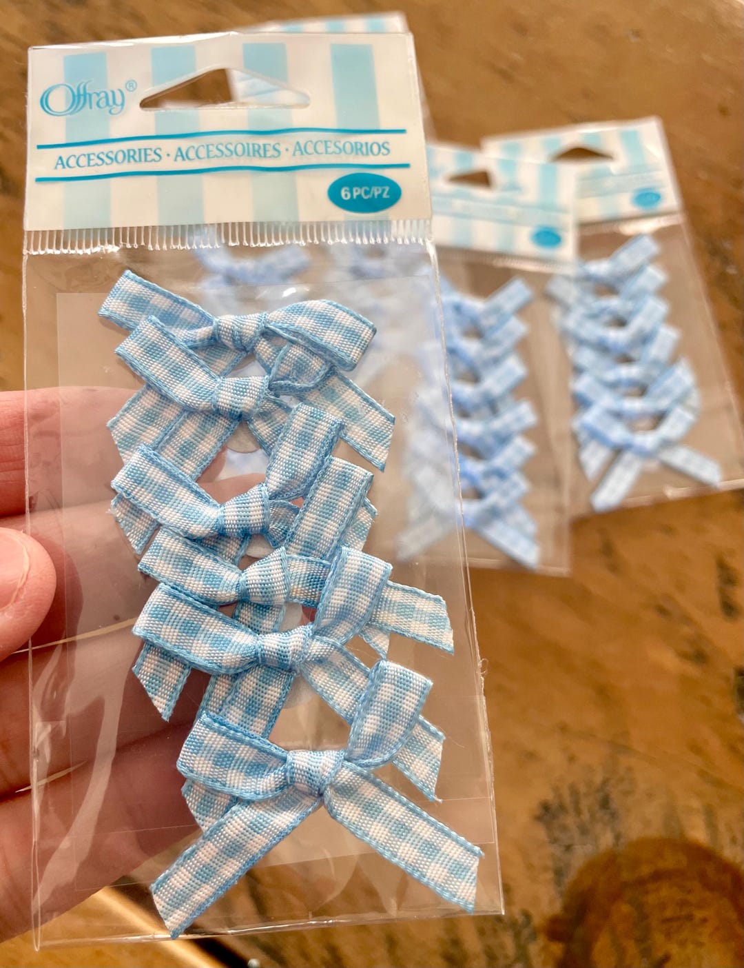 Offray Blue Gingham Bows - Etsy