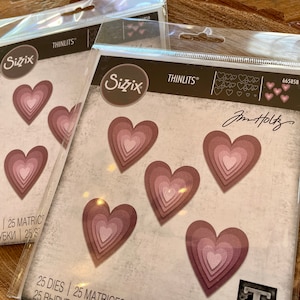Hearts Stacked Tiles Sizzix & Tim Holtz Thinlits Die Set - Etsy