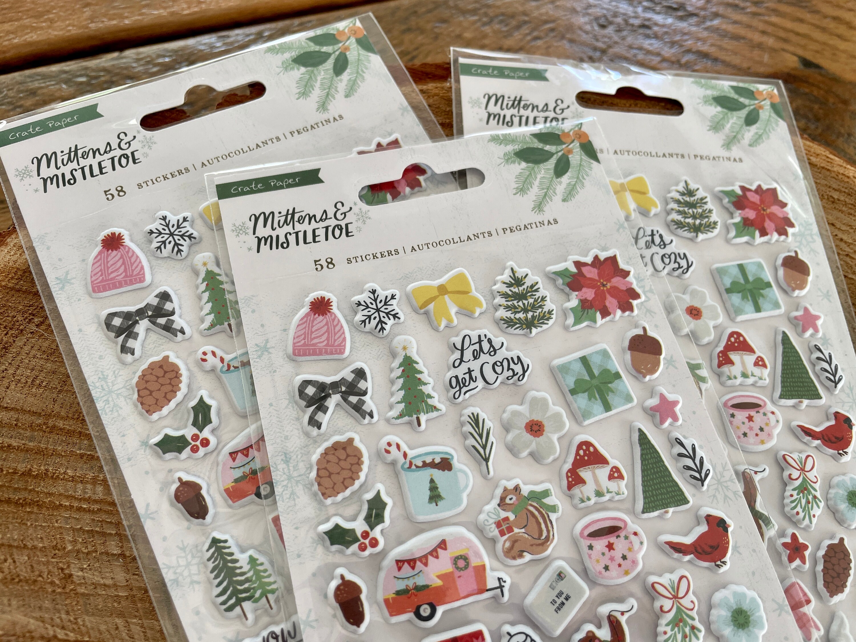 Mittens & Mistletoe Puffy Stickers Crate Paper Holiday 2022 - Etsy