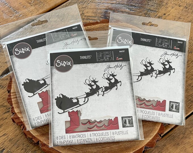 Reindeer Sleigh Thinlits Die Set Tim Holtz & Sizzix Holiday 2023 ...