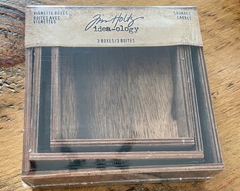 Tim Holtz Idea-ology Vignette Boxes, 3 Square Boxes, Vintage Inspired ...