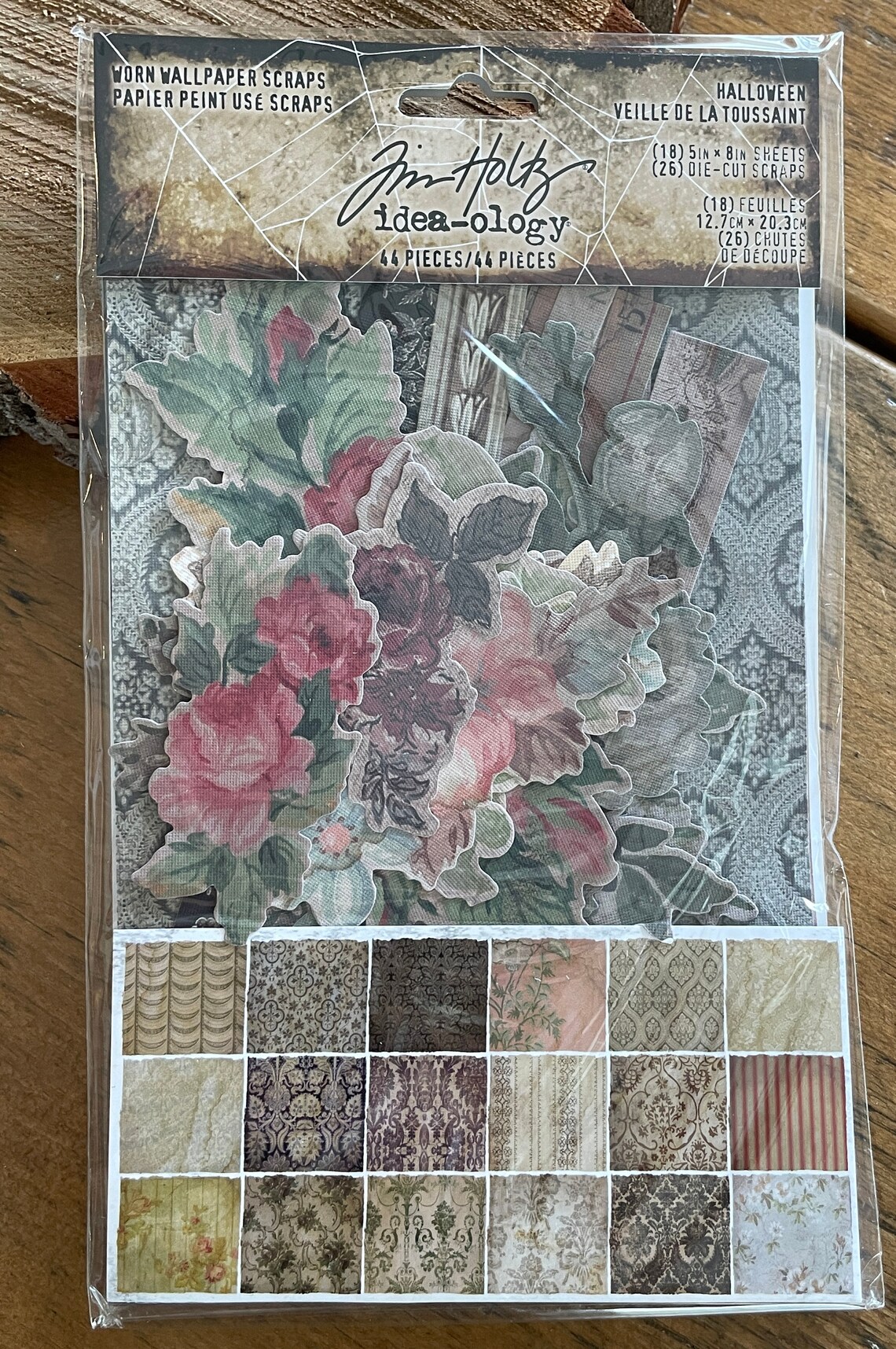 Tim Holtz Idea Ology 2021 Halloween Worn Wallpaper Scraps | Etsy