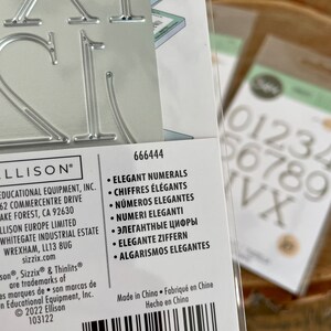 Elegant Numerals Sizzix Thinlits Die by Jennifer Ogborn - Etsy