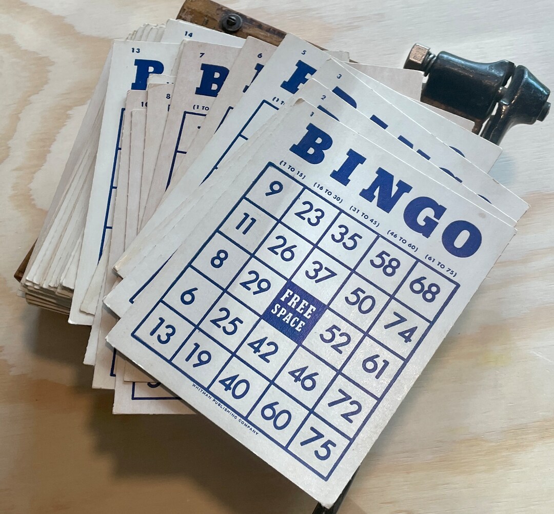 Vintage Blue Bingo Cards - Etsy