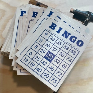 Vintage Blue Bingo Cards - Etsy