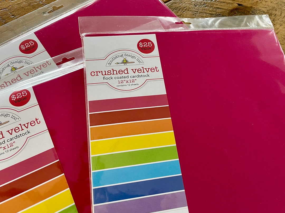 Flocked Crushed Velvet Doodlebug Single-sided Specialty Cardstock Pack ...