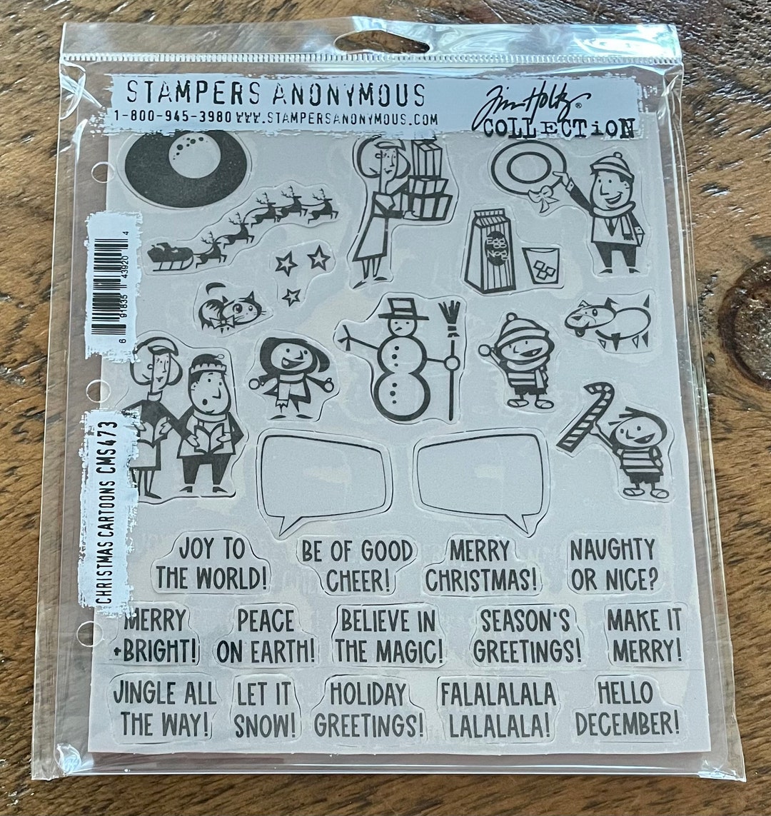 Christmas Cartoons Tim Holtz & Stamper’s Anonymous Cling Mount Red ...