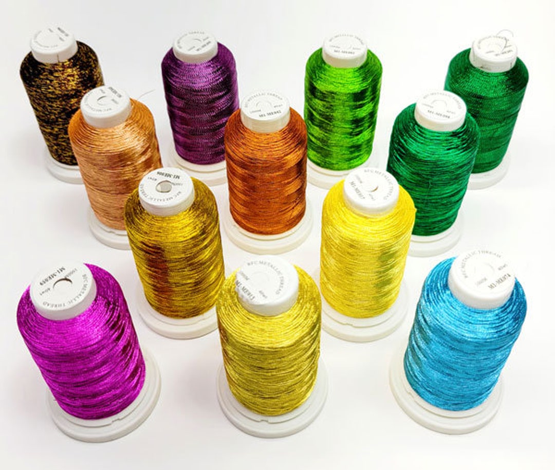 Metallic Machine Embroidery Thread Set - Etsy