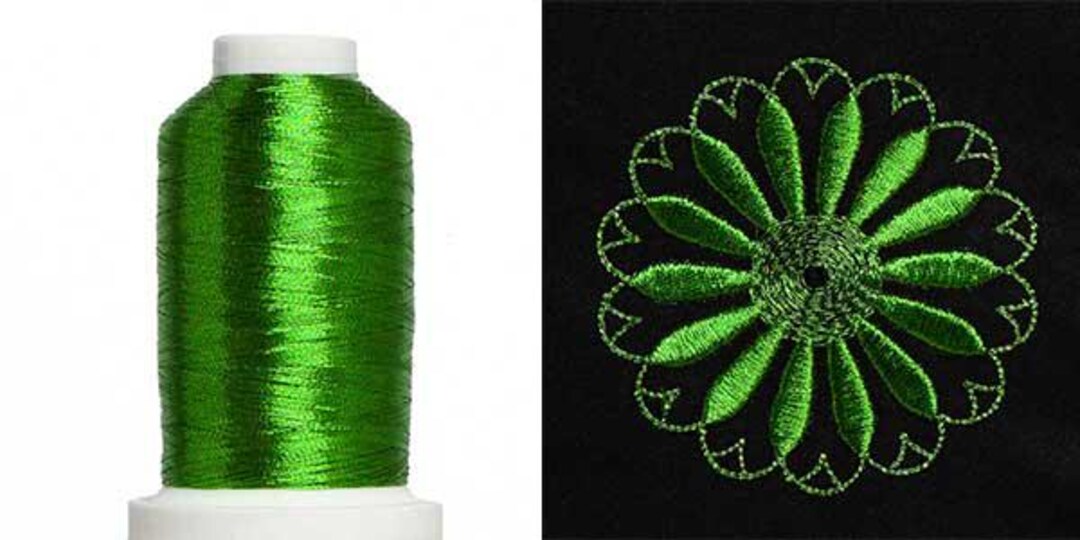 Metallic Thread - Medium Lime Green 82 - Etsy