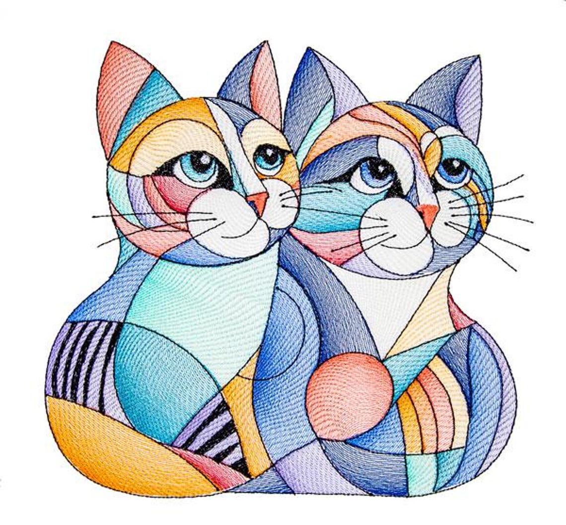 Cats in a Picasso Style 4 - Etsy