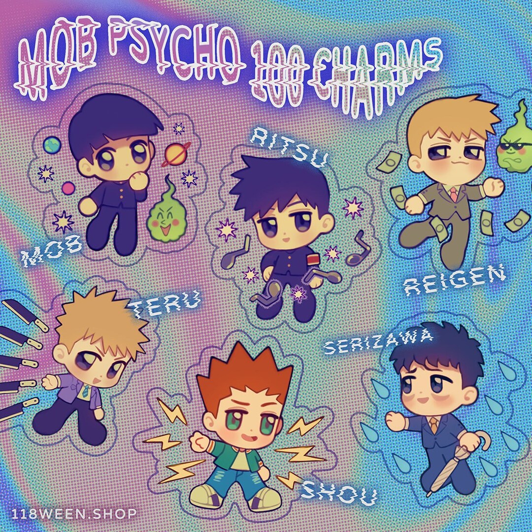 MP100 Mob Psycho 100 Rainbow Keychain Charm - Etsy