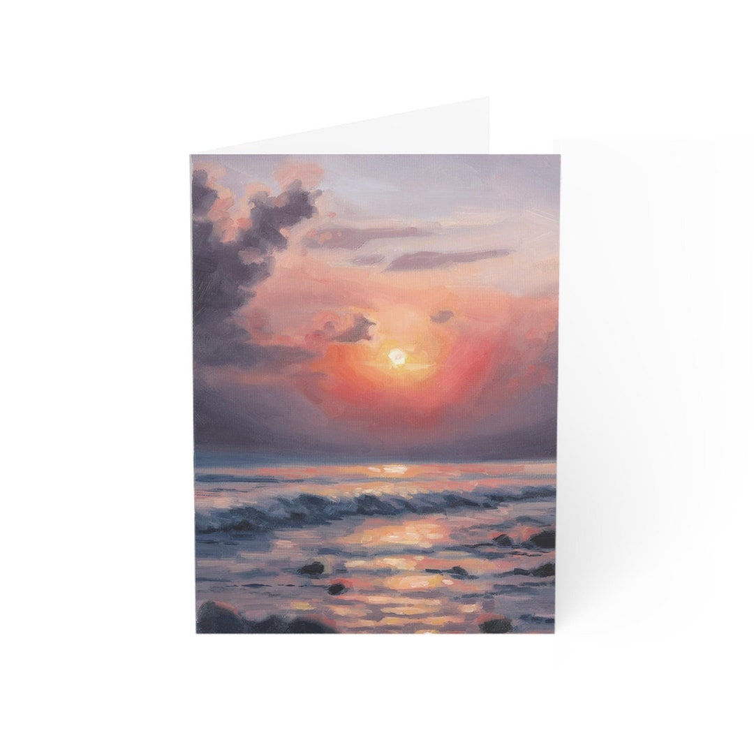 Coastal Sunset Greeting Cards (pack of 10 Cards), Watercolor Christmas ...