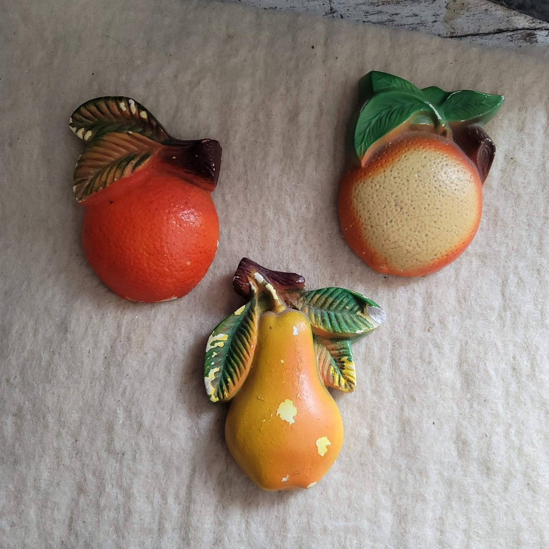 Vintage Miller Studio Chalkware Fruit Wall Decor - Set of 3 - Etsy