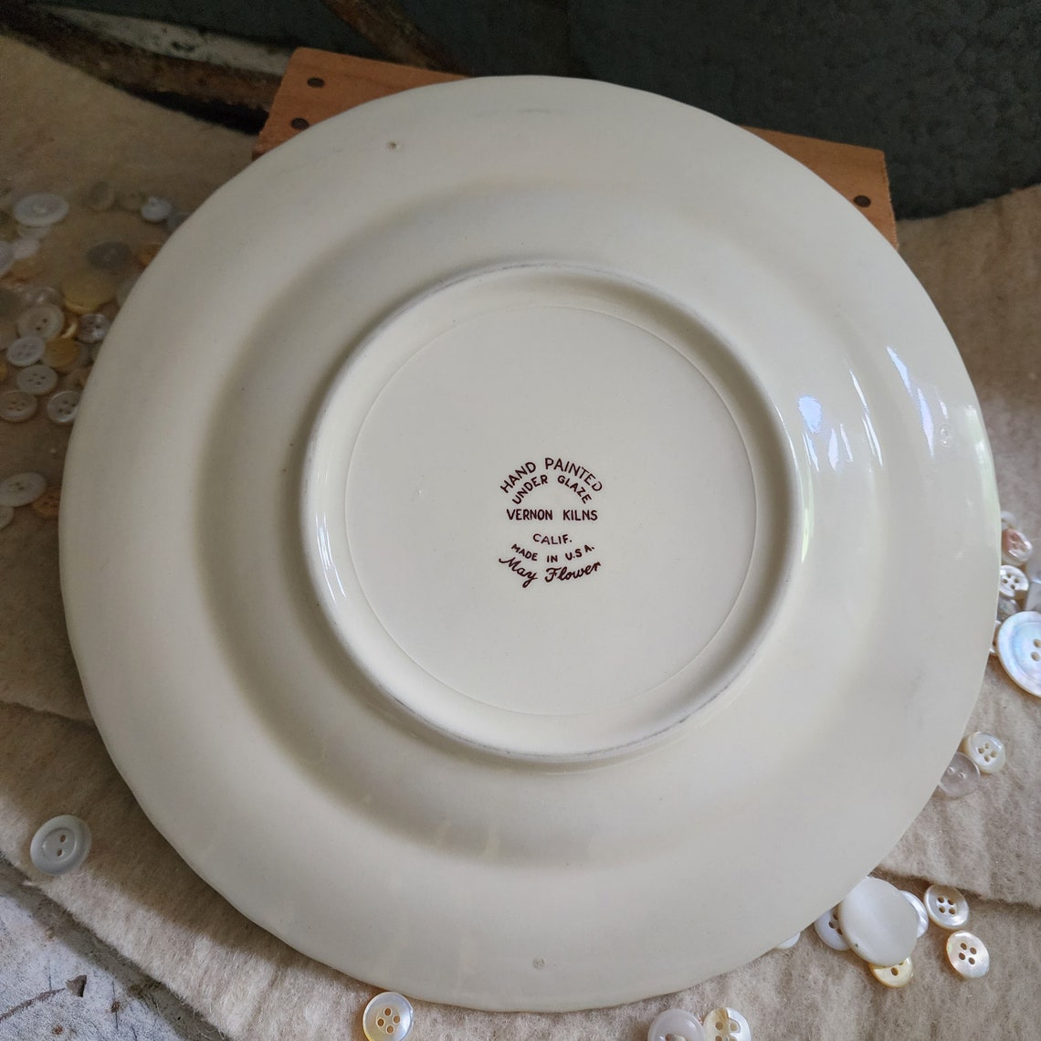 Vintage Vernon Kilns Platter: Mayflower Pattern California Pottery - Etsy