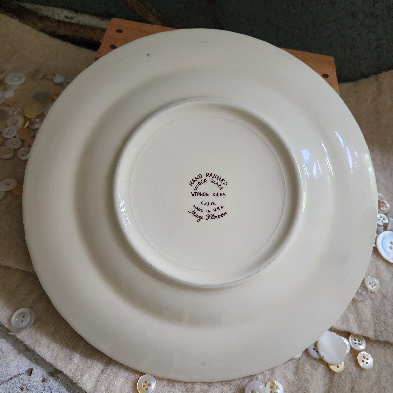 Vintage Vernon Kilns Platter: Mayflower Pattern California Pottery - Etsy
