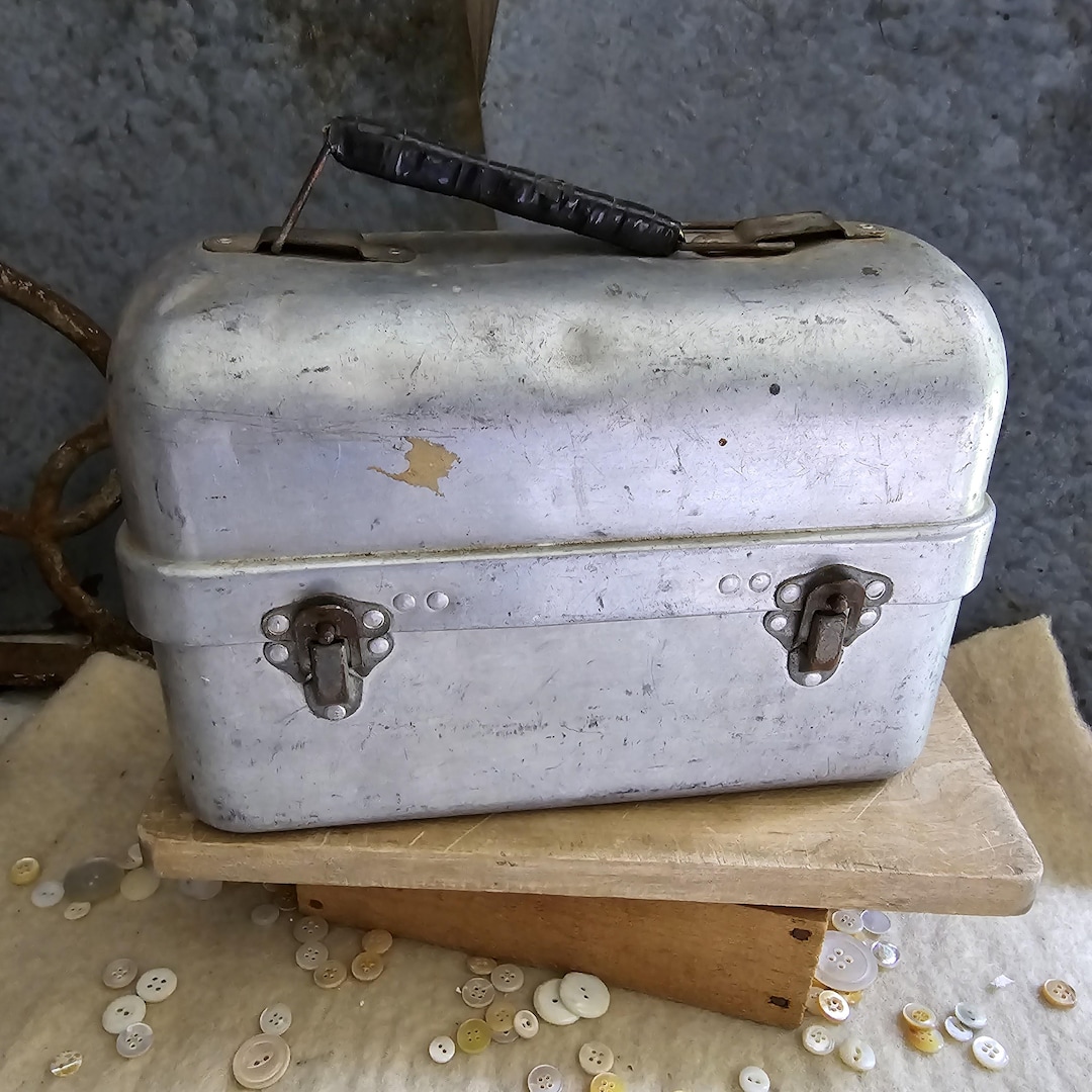Vintage Industrial Lunch Box / Vintage Metal Lunch Box / Miners Lunch ...