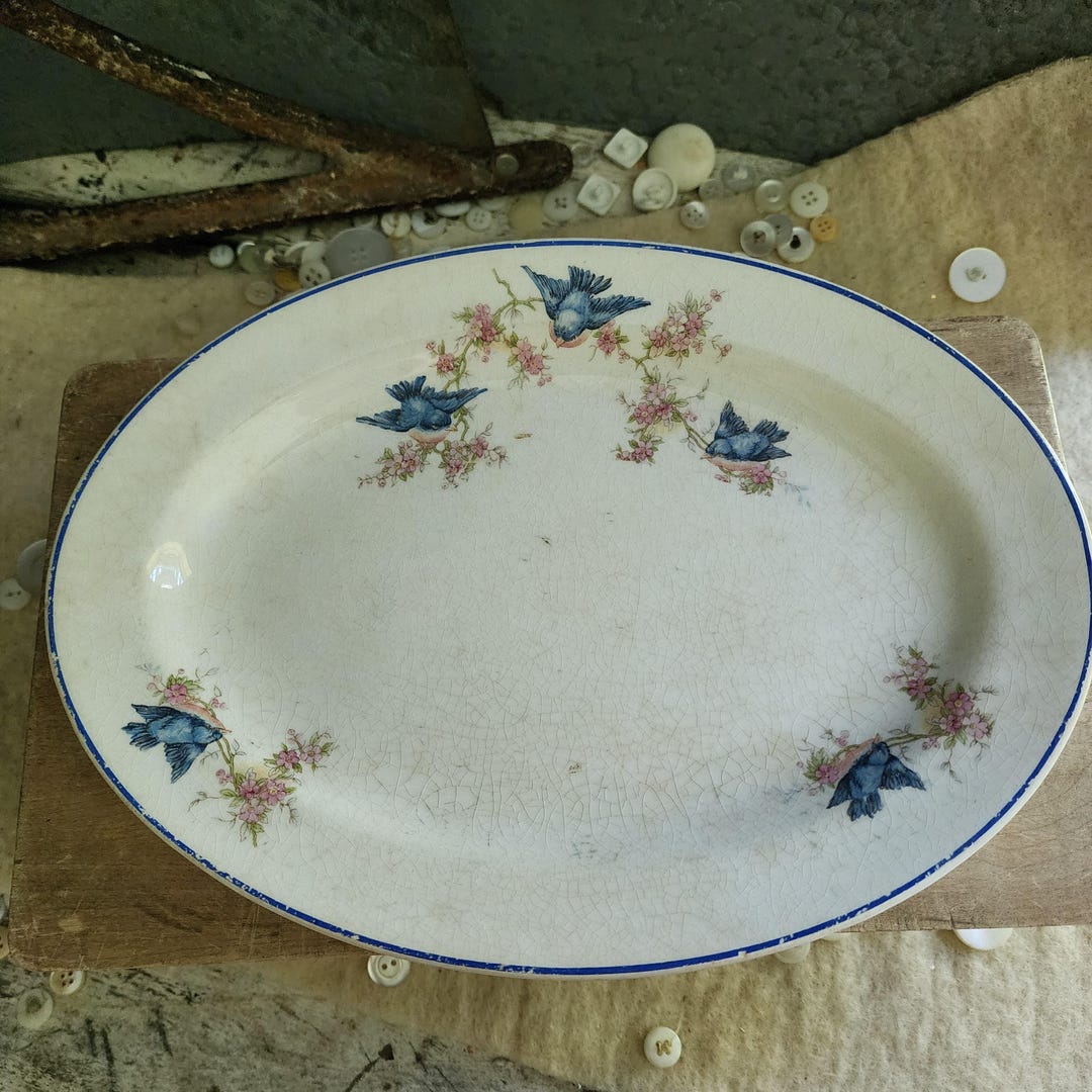 Bluebird / Bluebird Dishes / Cleveland Pottery / Bluebird Platter ...