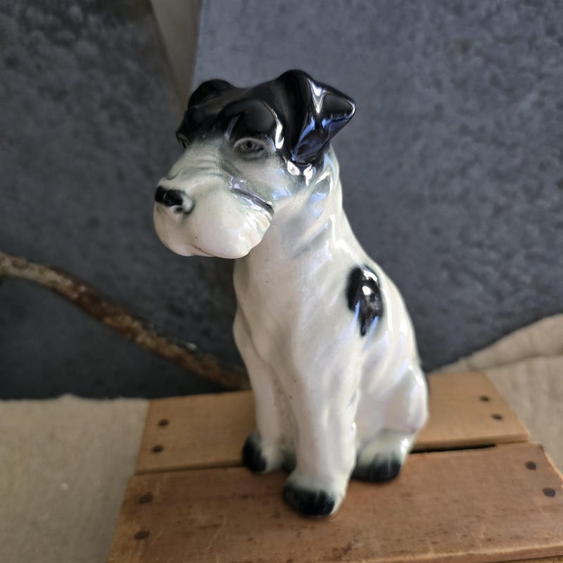 Vintage Fox Terrier Statue - Etsy