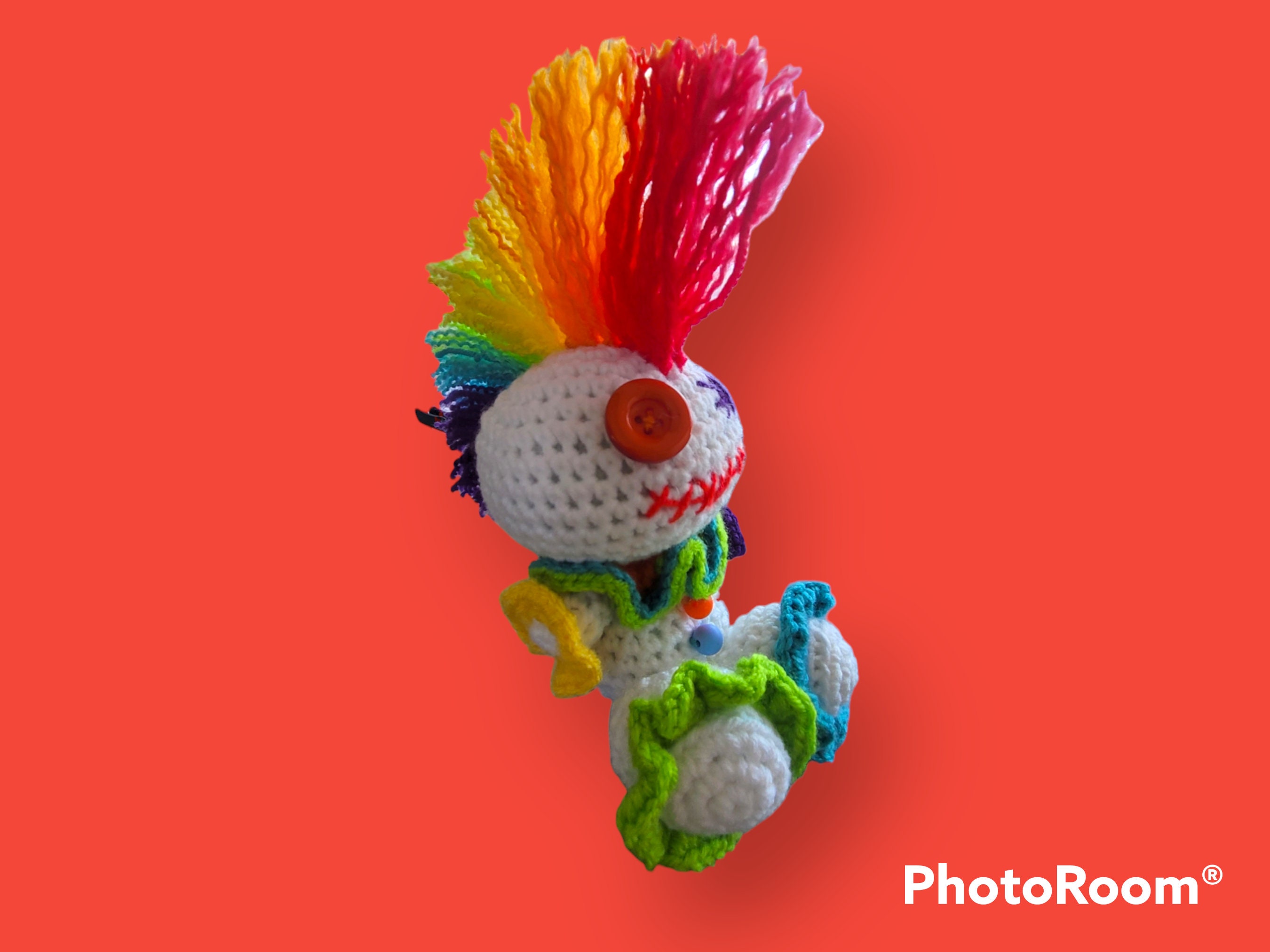 Rainbow Clown Scary Clown Fiber Arts Creepy Clown Mohawk - Etsy