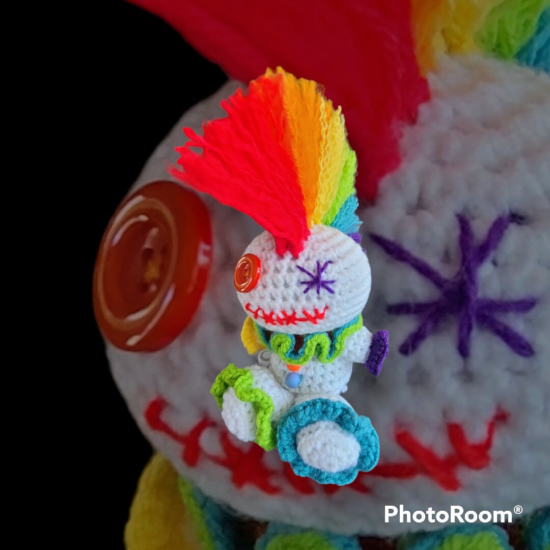 Rainbow Clown Scary Clown Fiber Arts Creepy Clown Mohawk - Etsy