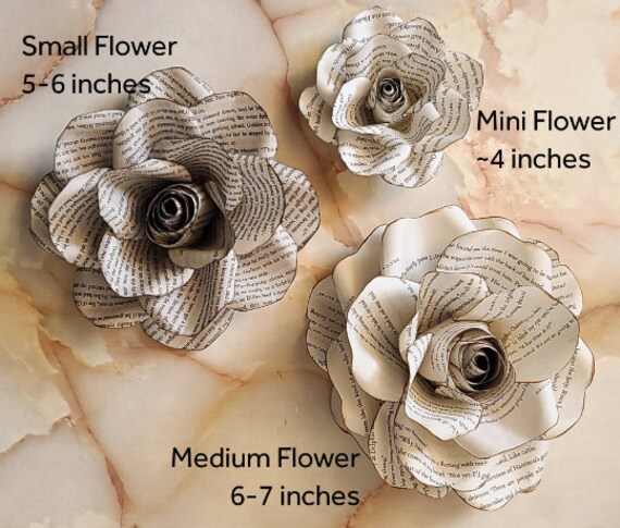 Mini Dyed Book Page Paper Flower Origami Paper Flowers Paper etna.com.pe