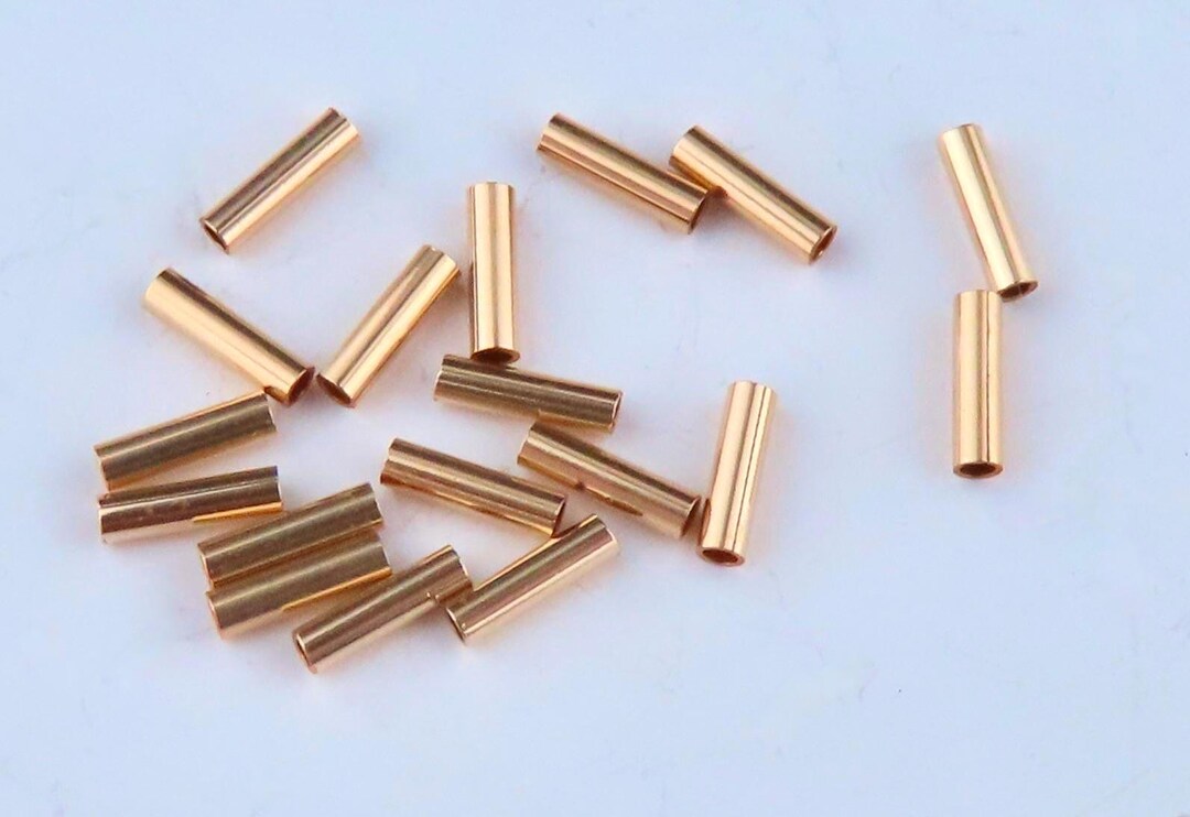 Liquid Gold Small Straight Tube Beads, Yellow 14k Goldfill Jewelry ...