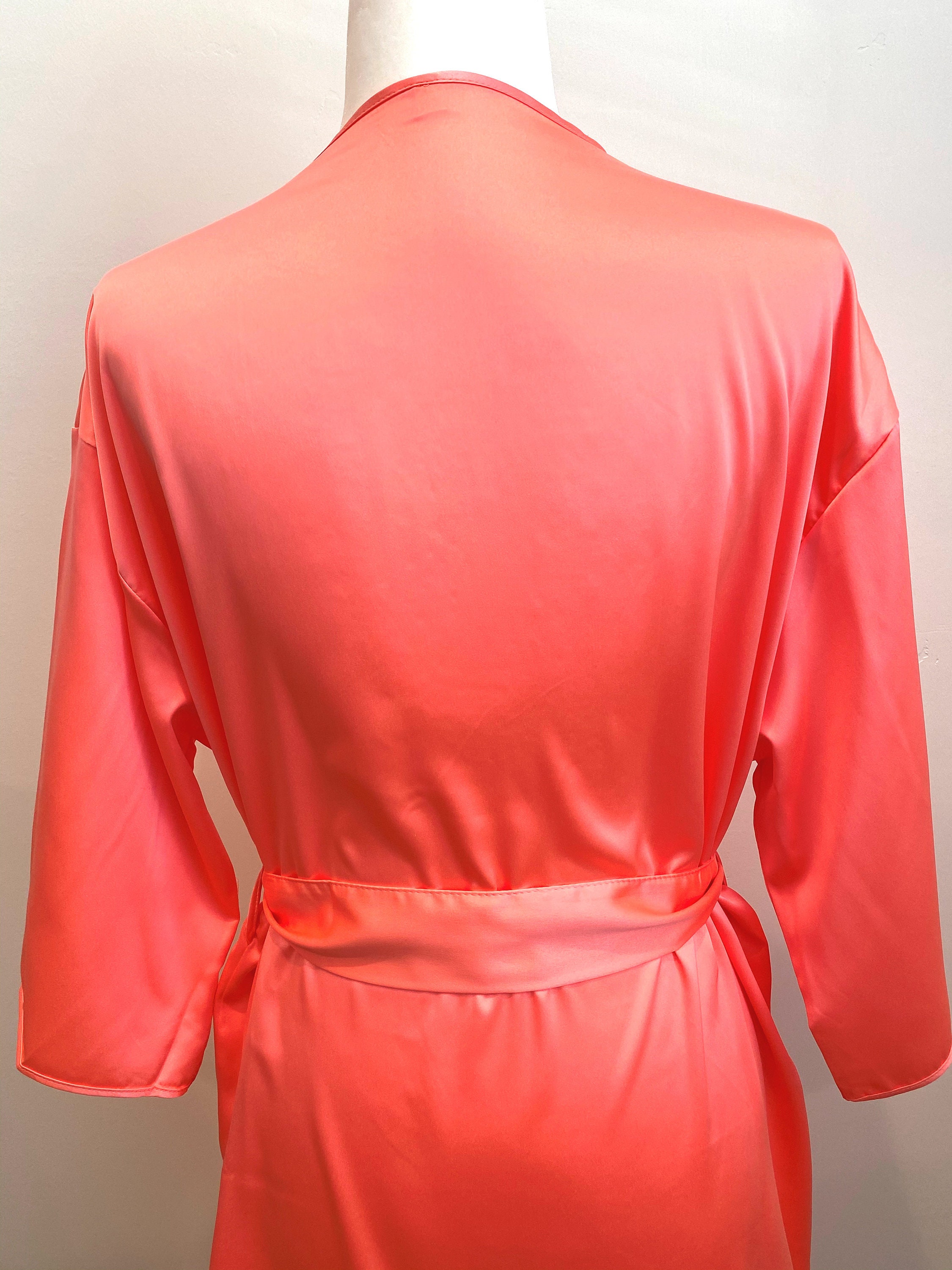 NEW Coral Petal Hem Silky Satin Bridal Party Robes in 12 Colors Bride ...