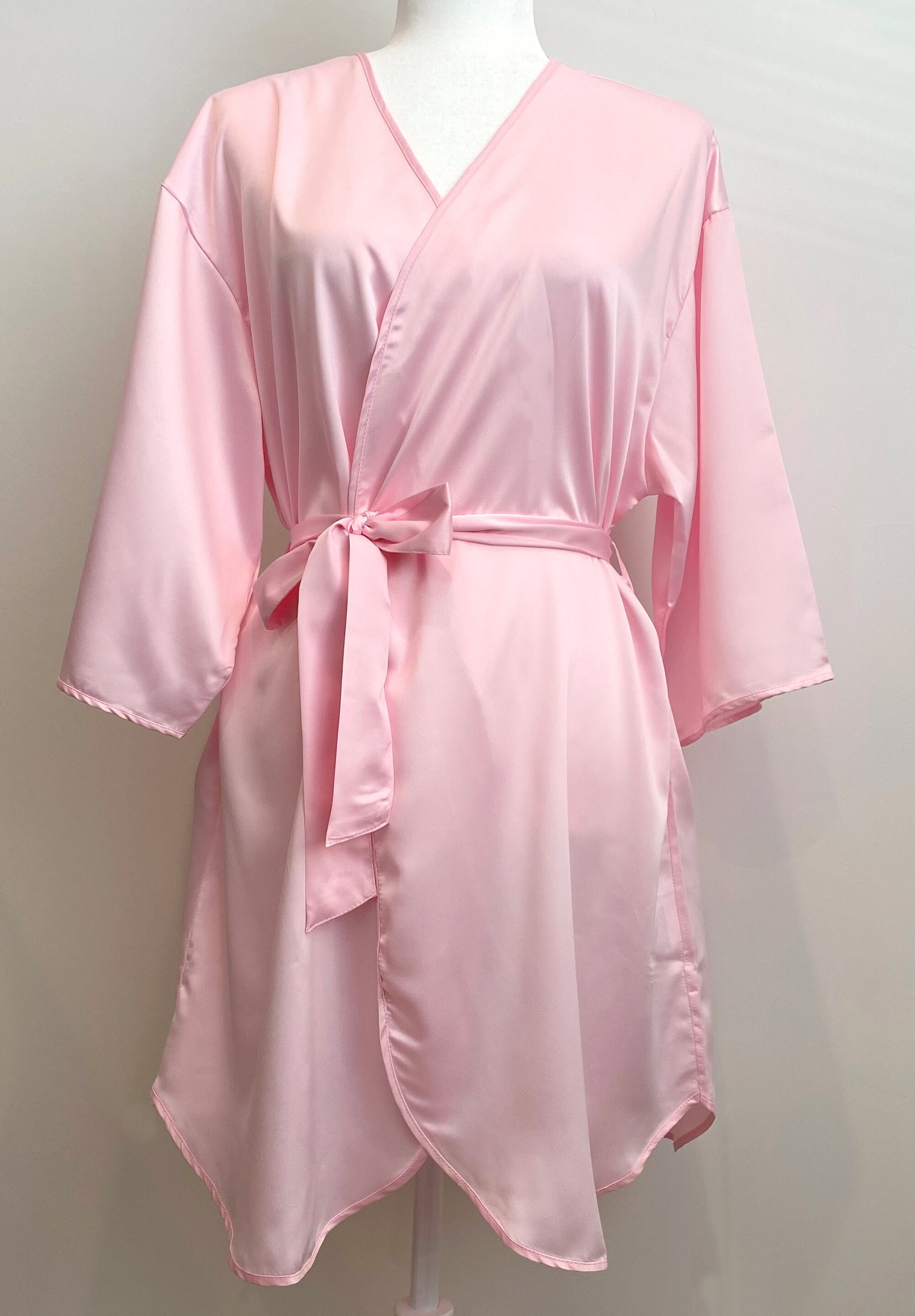 NEW Coral Petal Hem Silky Satin Bridal Party Robes in 12 Colors Bride ...