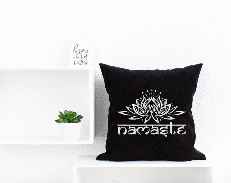 Namaste Pillow Cover Lotus Flower Bedding Pillowcase Pillow - Etsy