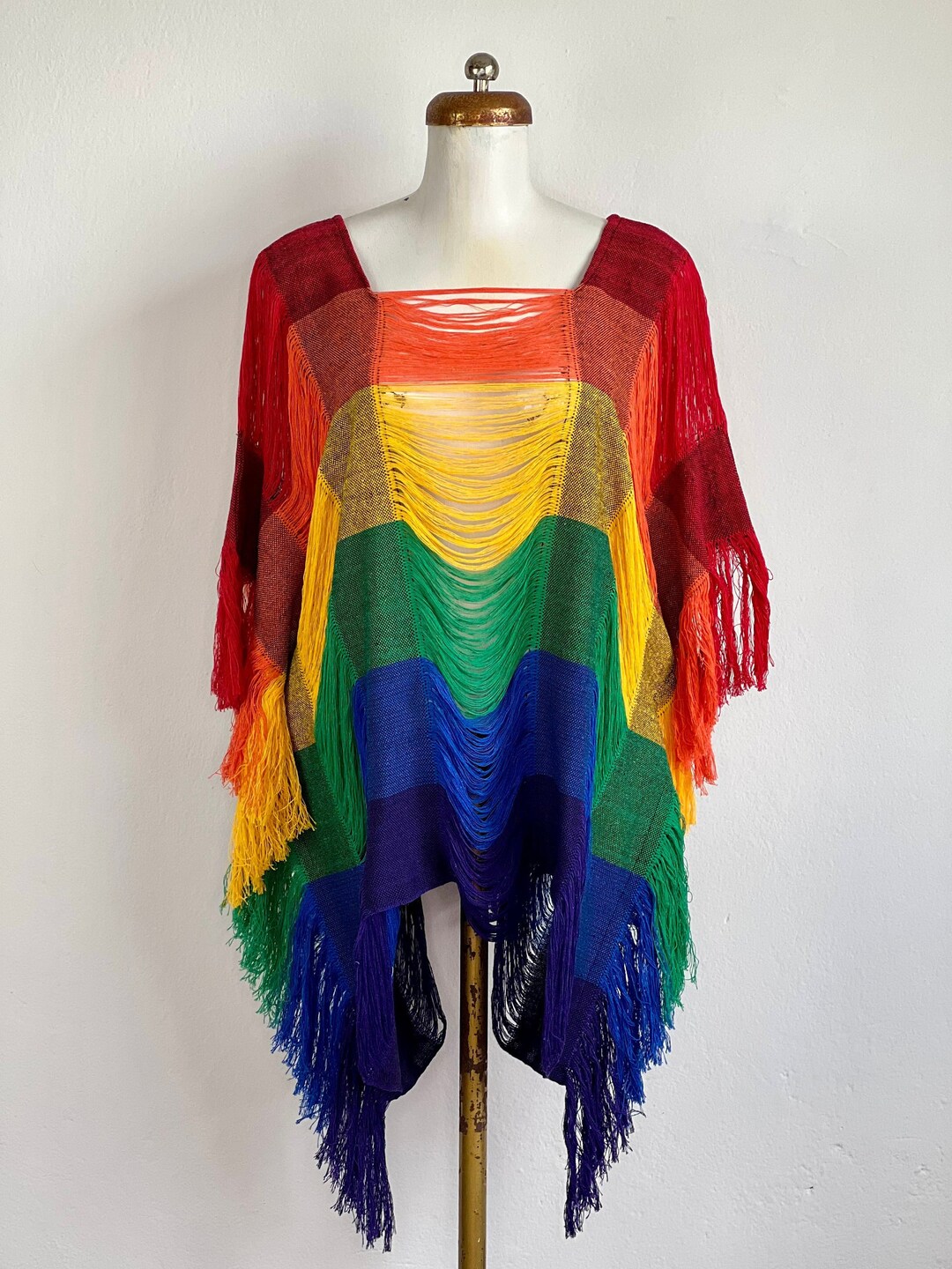Tulum Clothes, Kaftan Boho, Pride Clothes, Frayed Poncho, Frayed ...