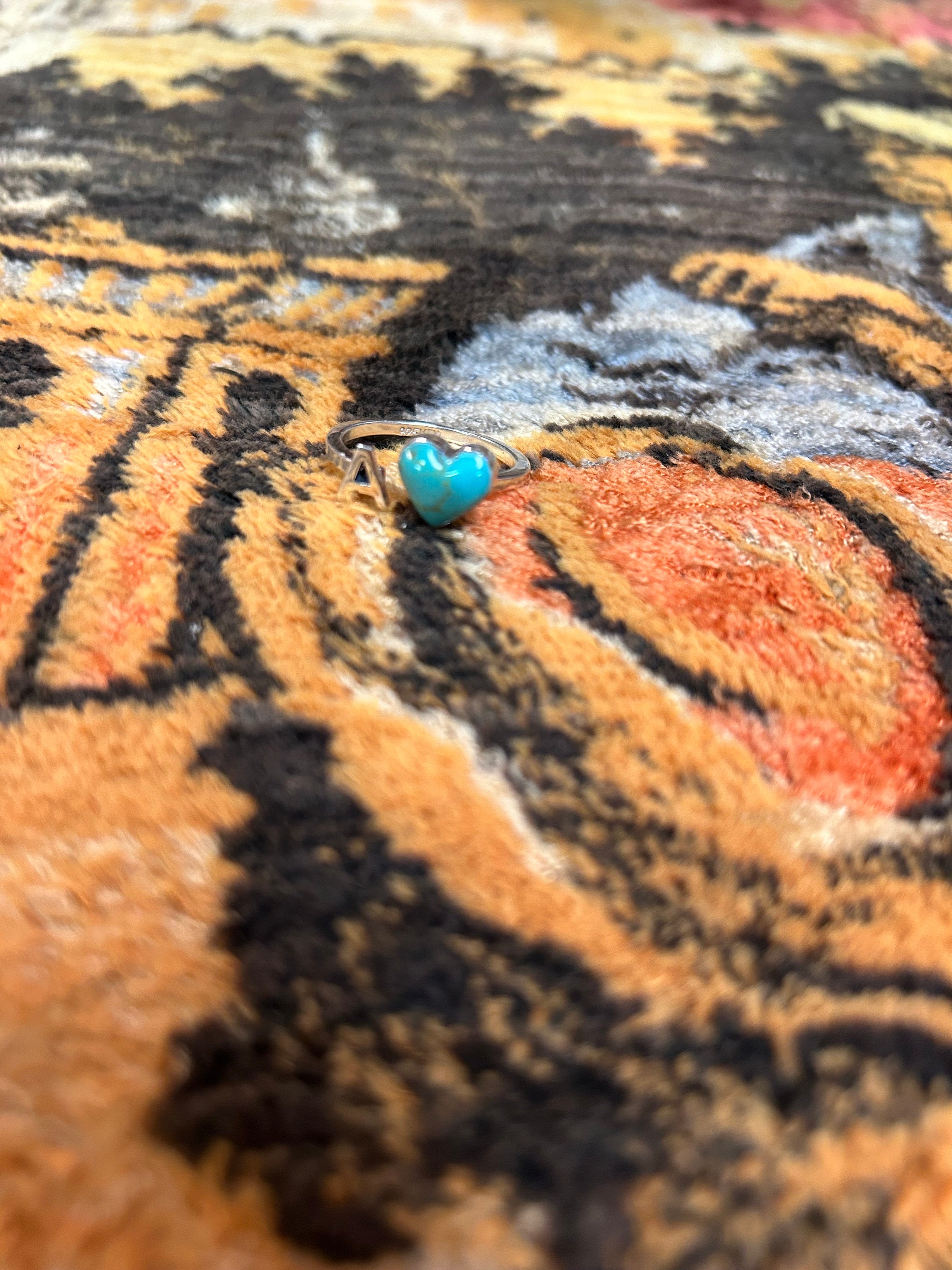 Turquoise Initial Ring - Etsy