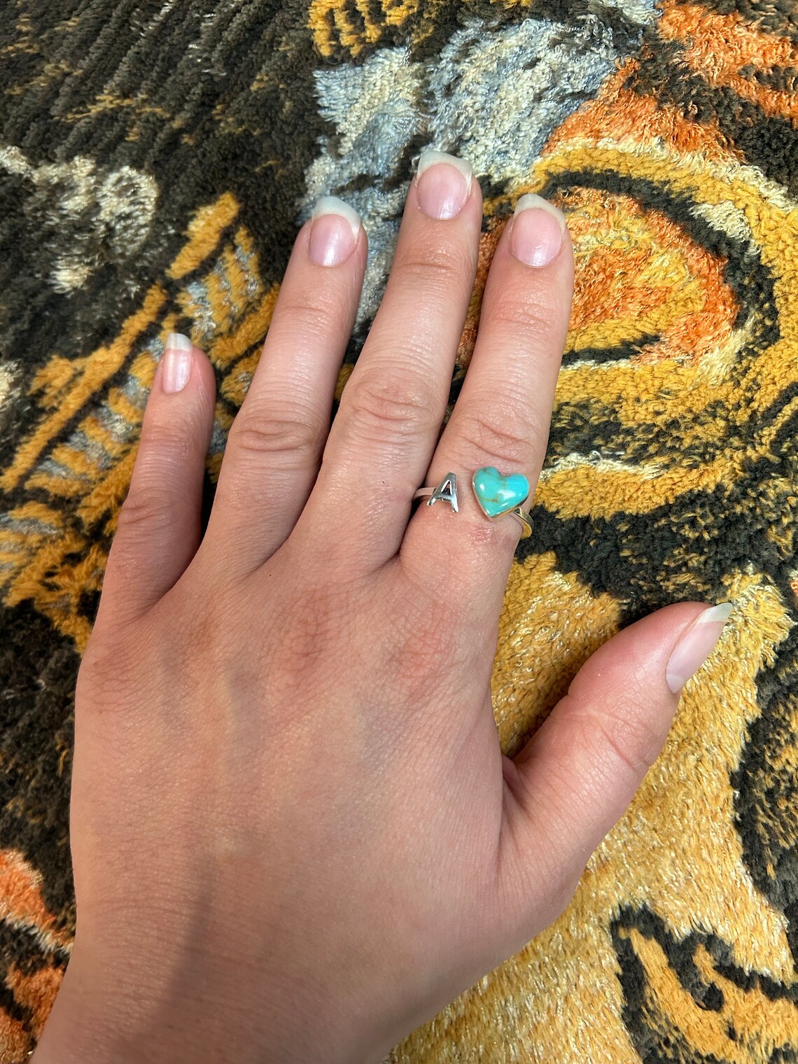 Turquoise Initial Ring - Etsy
