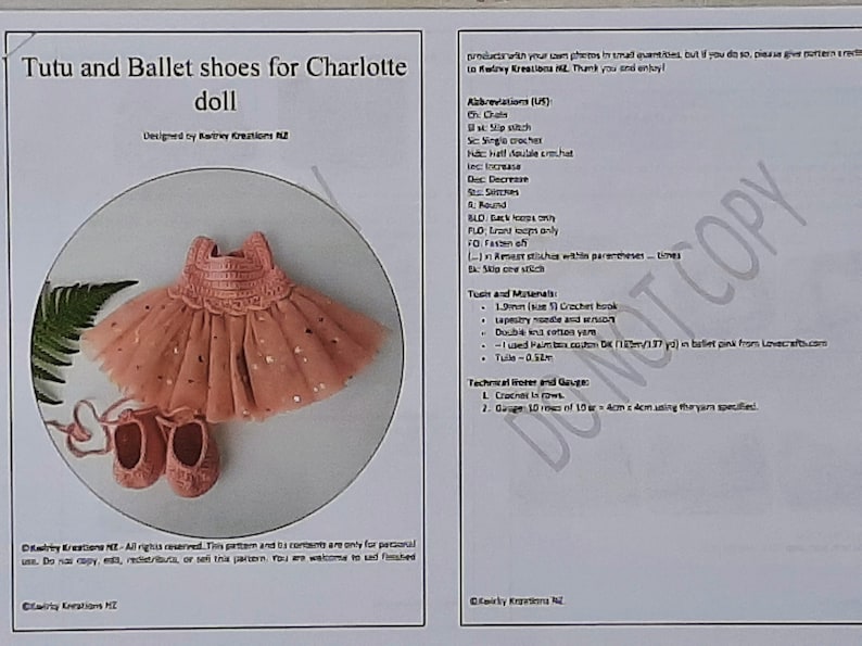 Stunning Ballerina Dolls Clothes Crochet Pattern Download: Tutu and ...