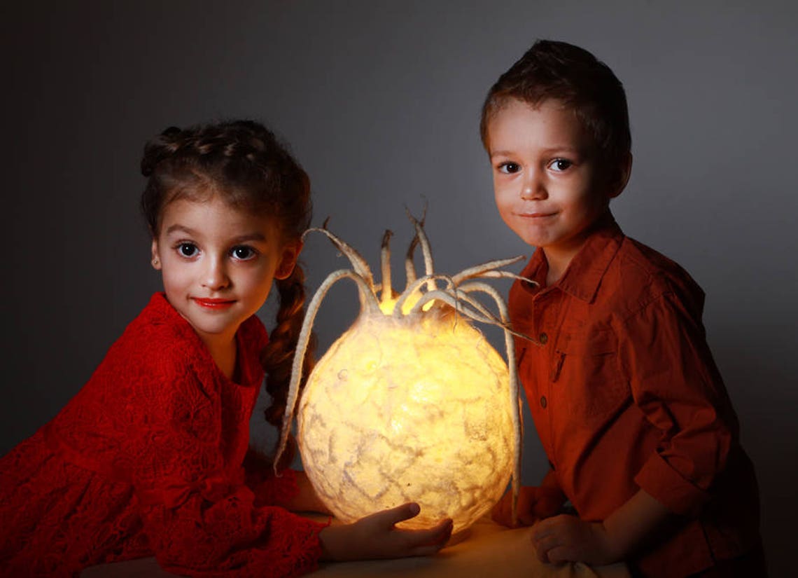 One of a Kind, Felted Lamp. Wool Lamp, Night Light. Gifts for Her ...
