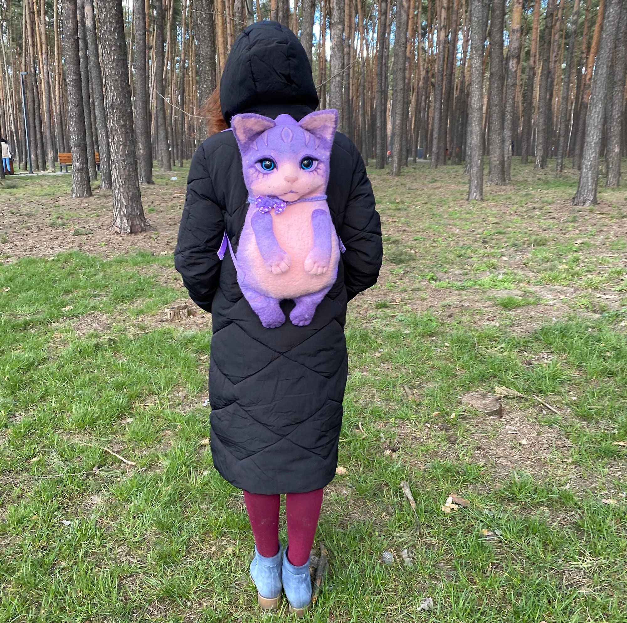 Felted Wool Cat Backpack, Designer Kids Backpack - Etsy