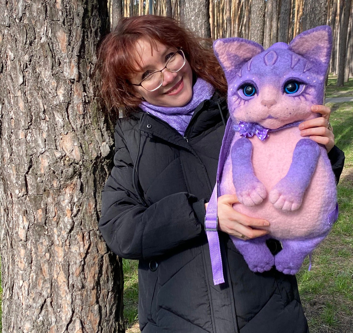 Felted Wool Cat Backpack, Designer Kids Backpack - Etsy
