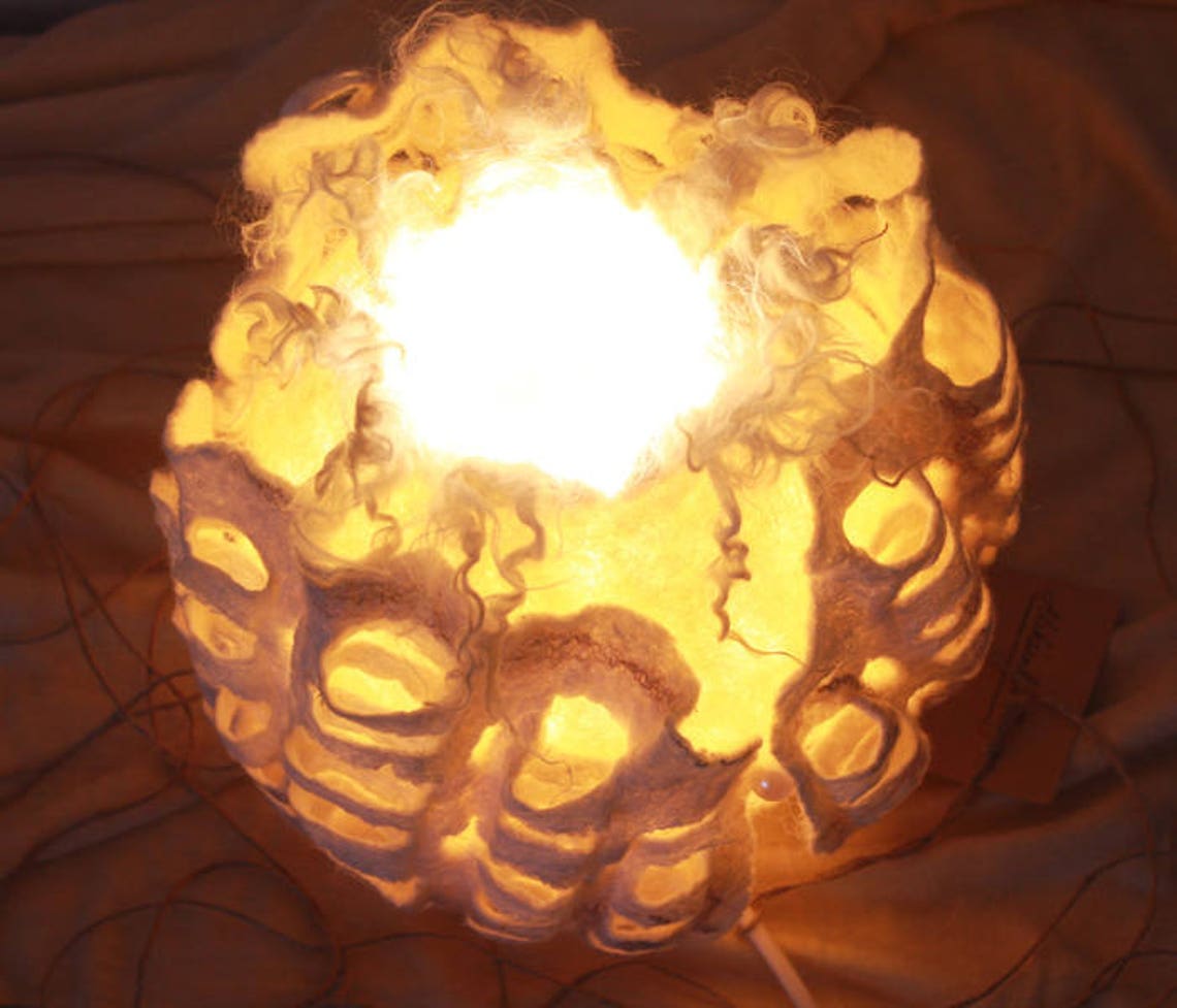 Felted Lamp. Wool Lamp, Night Light. Ukrainian Seller Ukraine Kyiv - Etsy