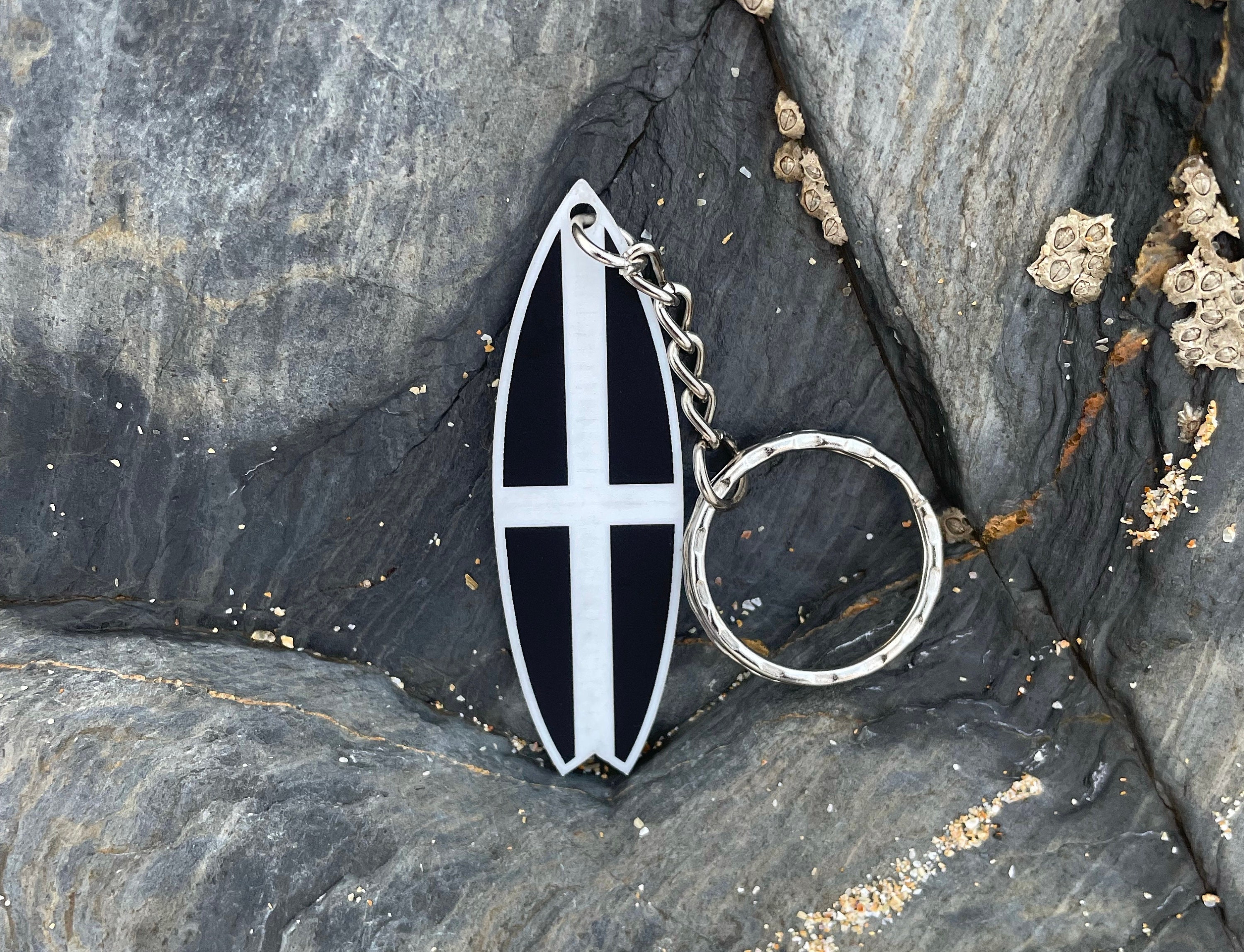 Laser Cut Cornish Flag Surf Board Themed Key Ring for Surf Van VW T4 T5 ...