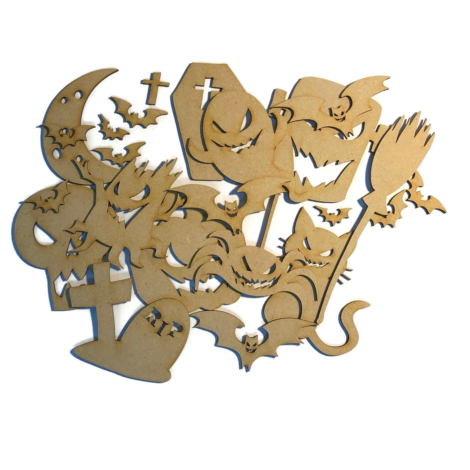 22 Laser Cut Halloween MDF Cut Out Shapes for Crafts Plaques ...