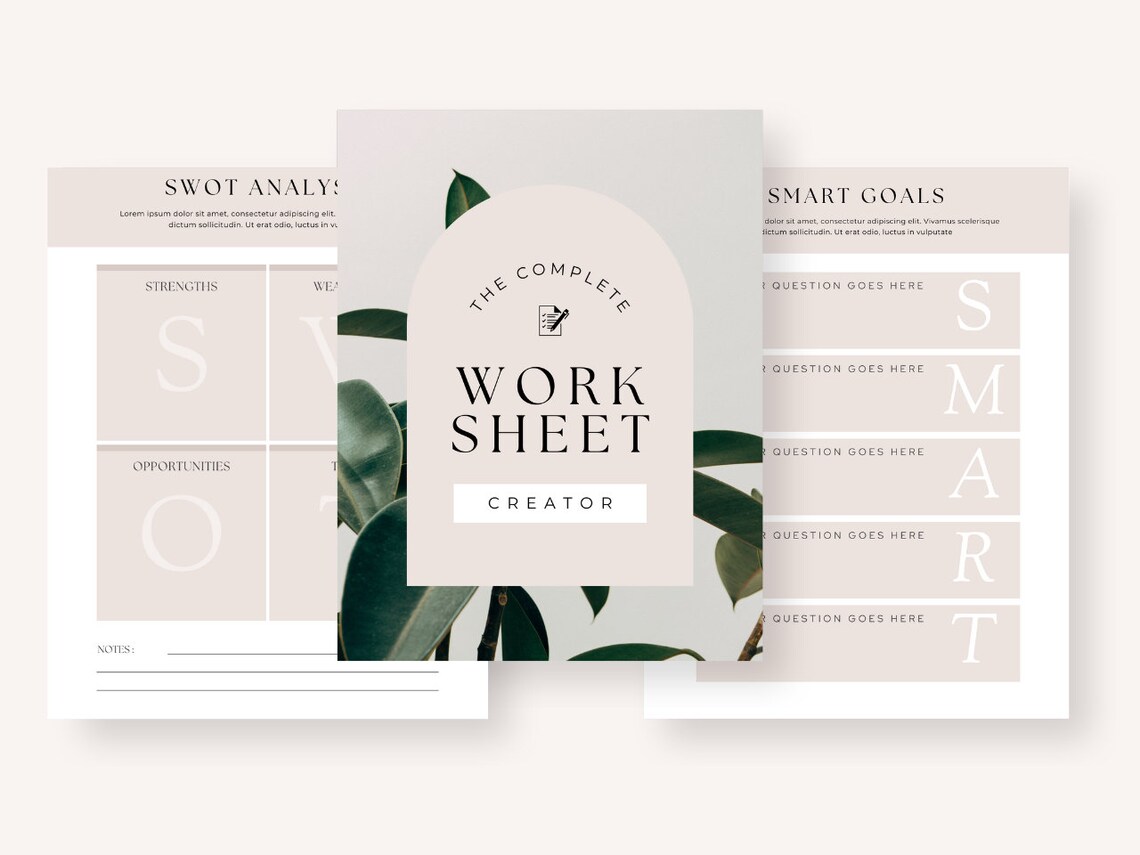 Worksheet Canva Template, Canva Template, Coach Worksheets, Framework ...