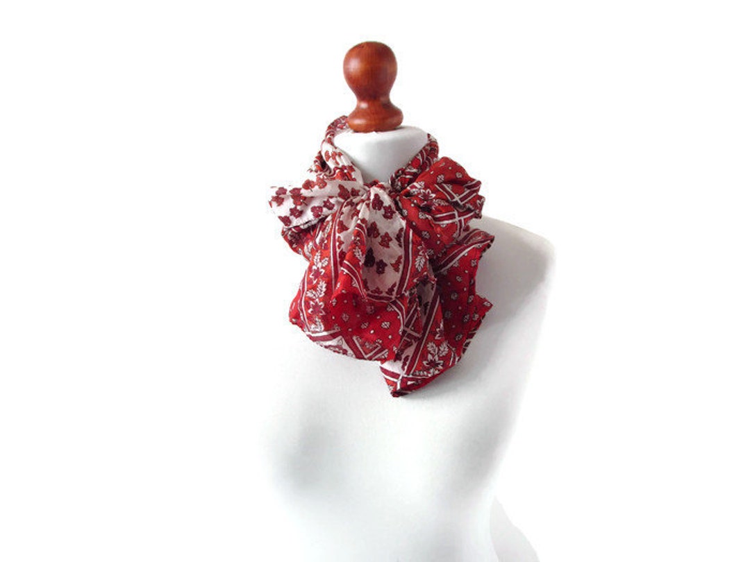 Pure Silk Scarf Burnt Orange Rust Brown Vintage Silk Scarf Long Scarf ...