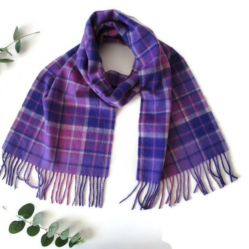 Purple Plaid Scarf - Etsy